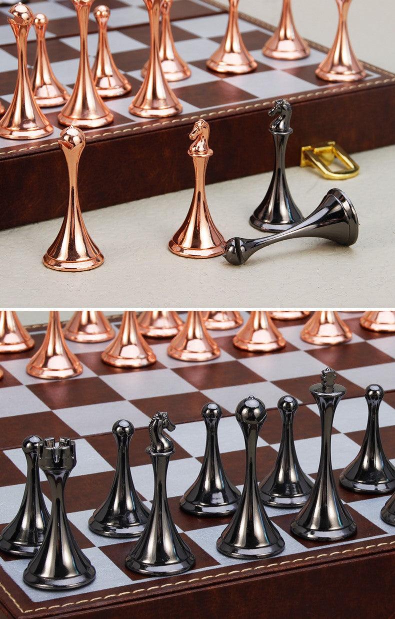 30*30*3.3cm Magnetic Metal Chess Set Folding Leather Board – auloves