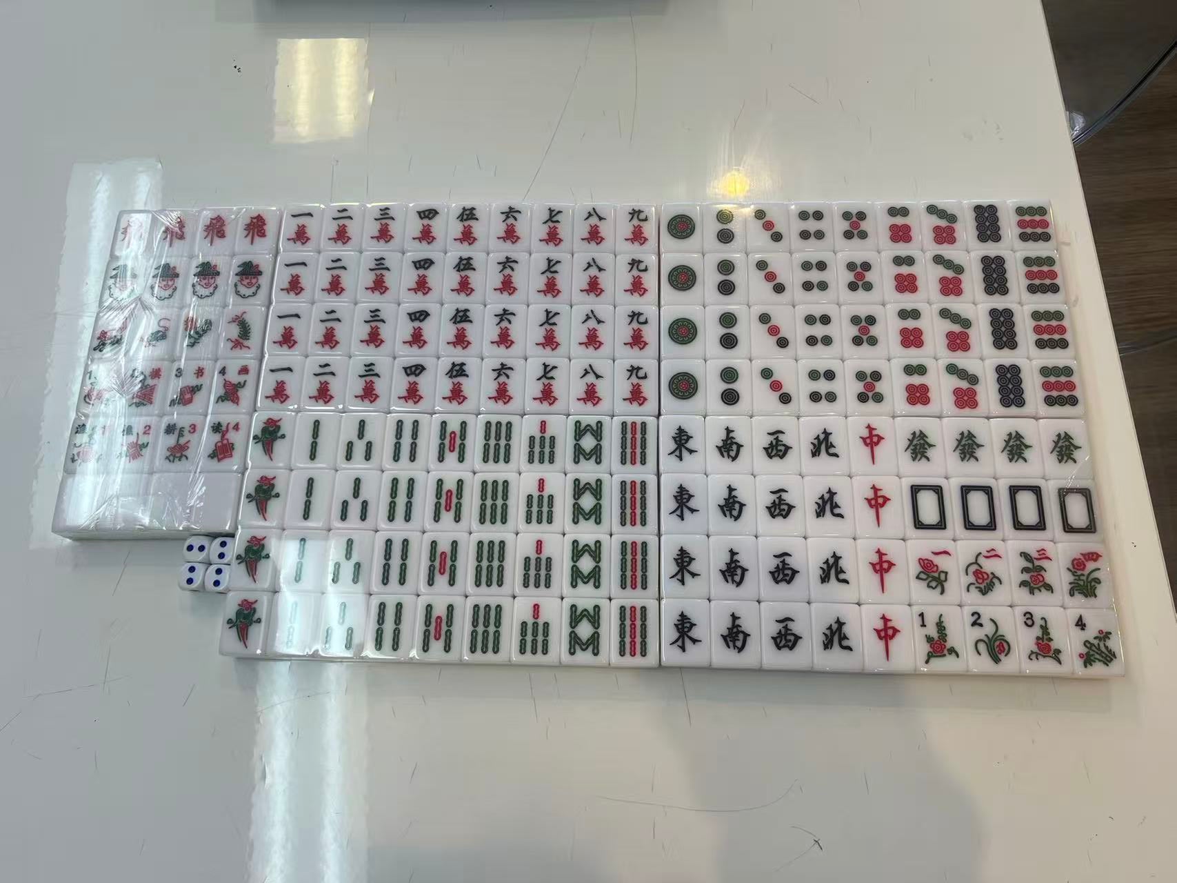 168 Tile Singapore Malaysia Mahjong Set Gold Large Tiles with Jokers ...