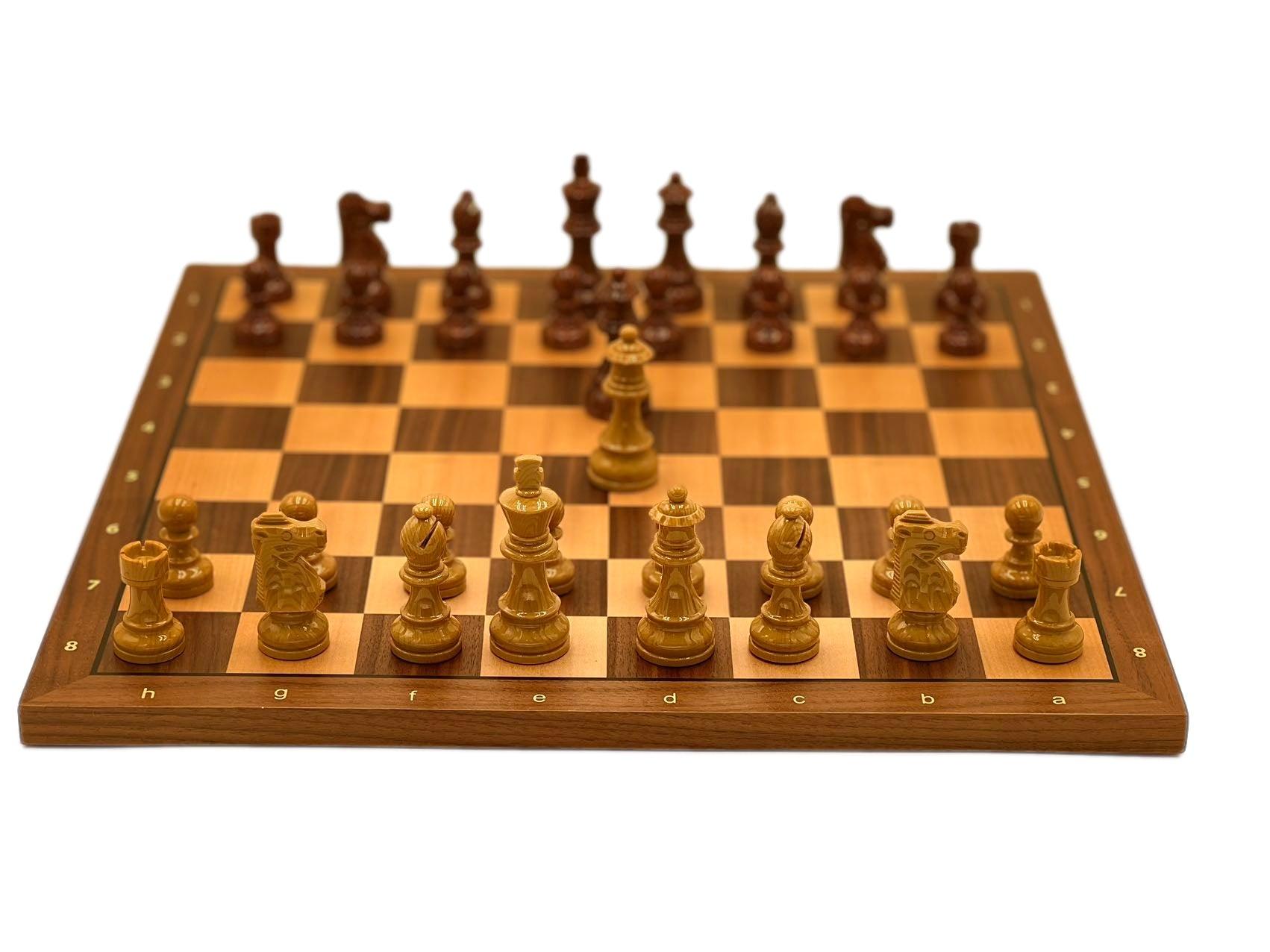 Deluxe 38*38*1.2cm Chess Set Walnut Wooden Timber Unfolding Board with ...