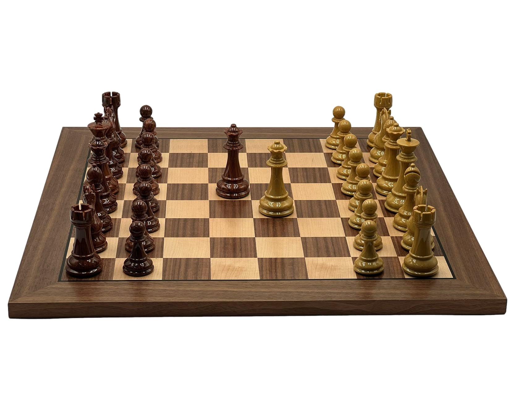 Deluxe 54*54cm Super Large Chess Set Walnut Wooden Timber Unfolding Ch ...