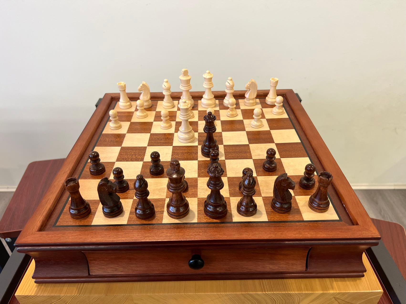 Deluxe Sapele 40*40cm Magnetic Chess Set Wooden Timber Drawer Design ...