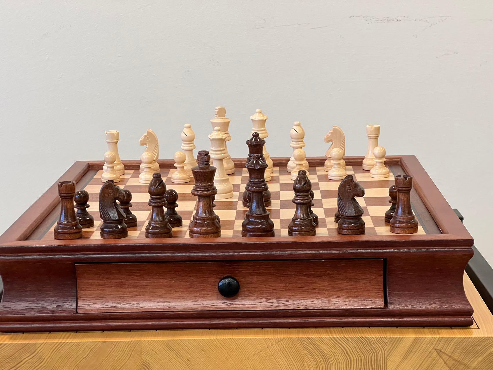 Deluxe Sapele 40*40cm Magnetic Chess Set Wooden Timber Drawer Design ...