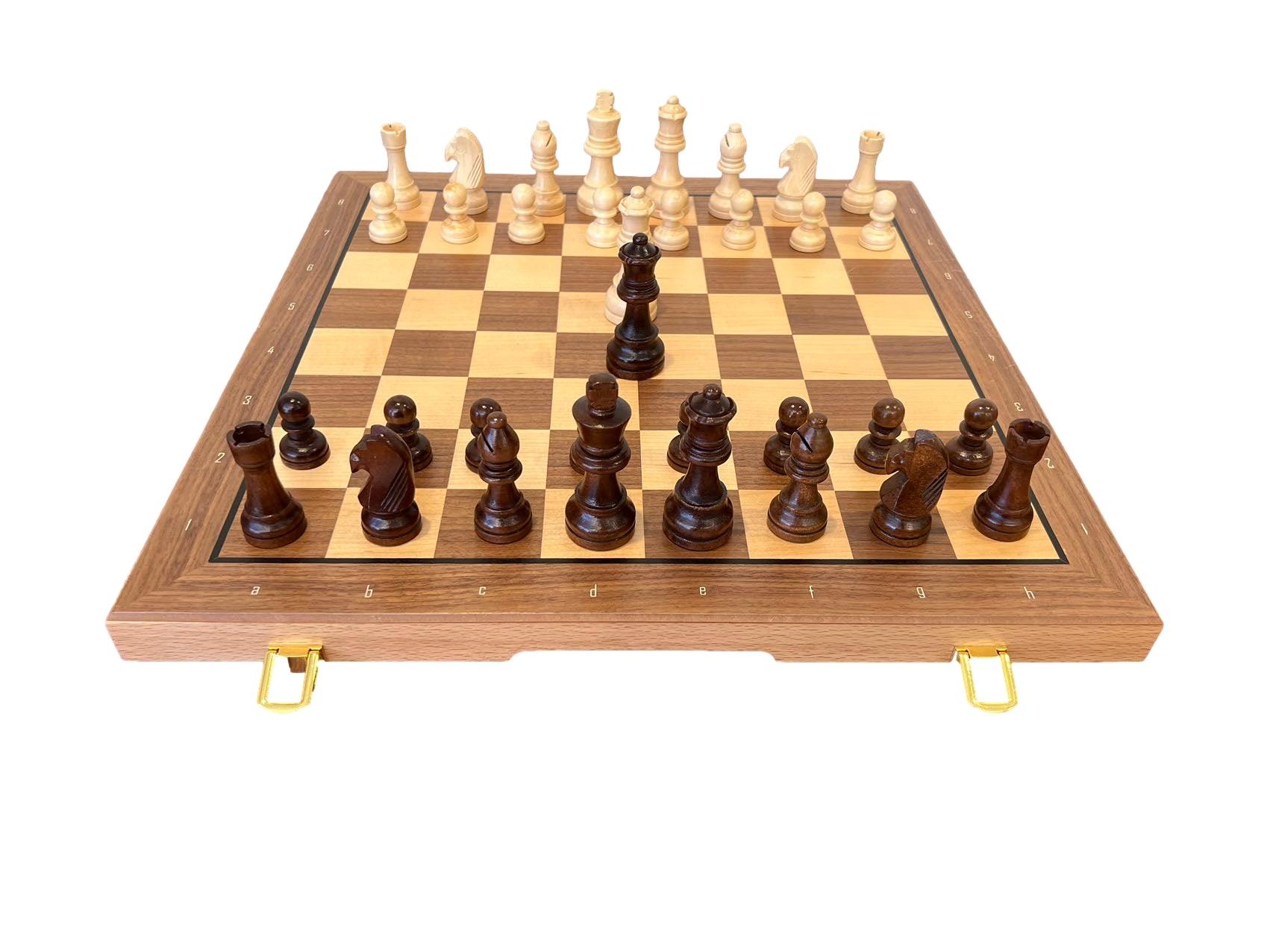 Premium 40cm Magnetic Large Chess Set Wooden Timber Folding Board – auloves