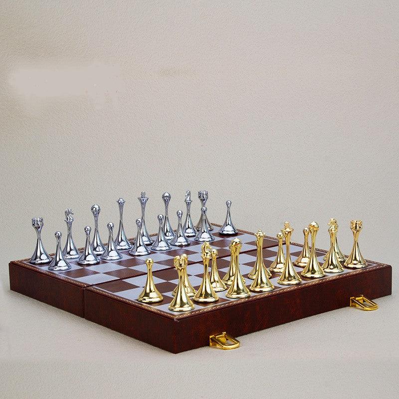 30*30*3.3cm Magnetic Metal Chess Set Folding Leather Board – auloves