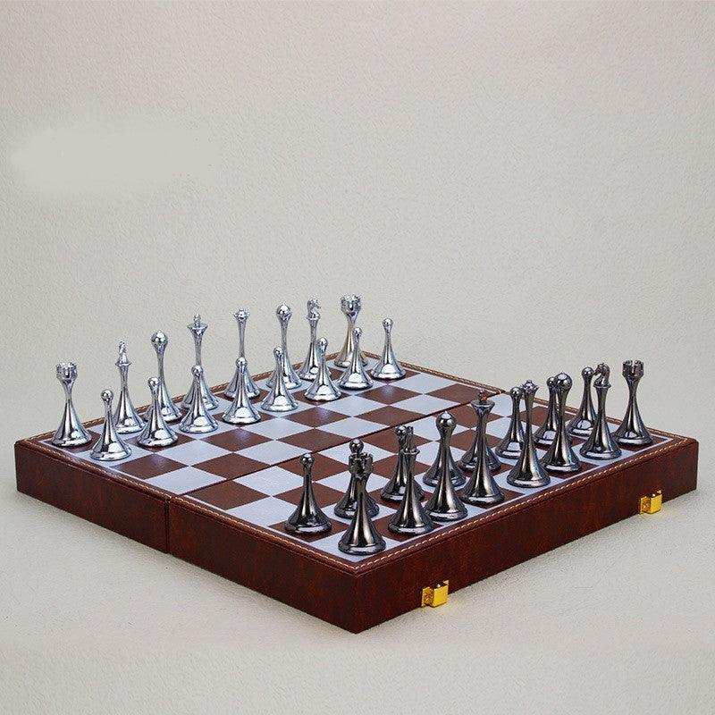 30*30*3.3cm Magnetic Metal Chess Set Folding Leather Board – auloves