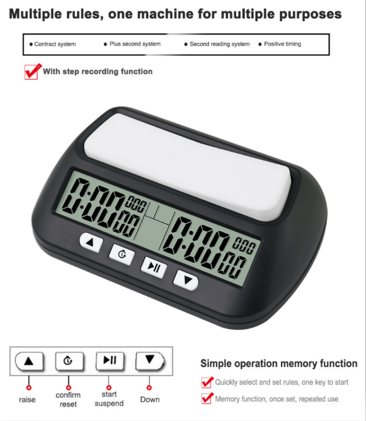 Chess Clock Timer Digital Electronic Count Down Up Chess Game Stopwatc – auloves
