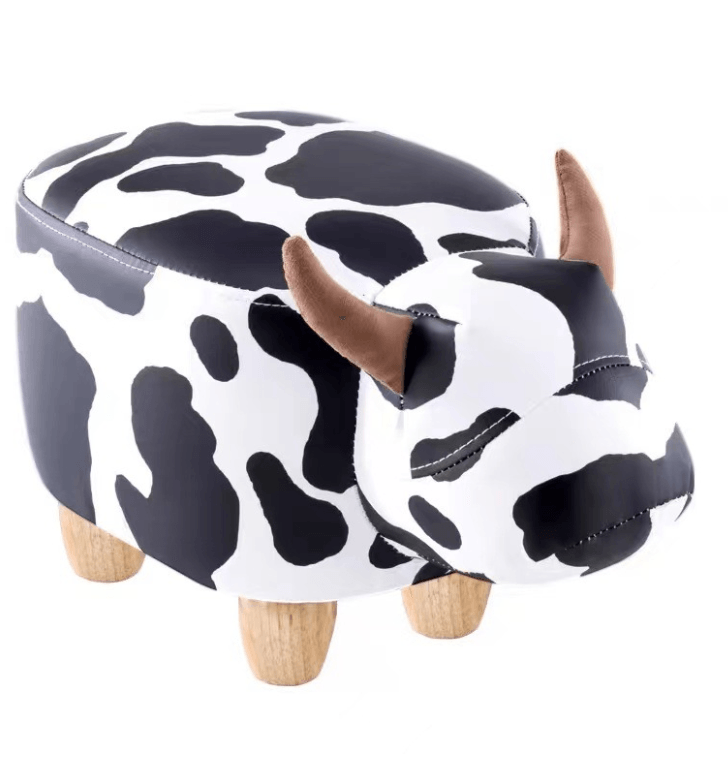 Kids Ottoman - Cow Chair Rest Leather Seat - Dairy Cow – AULoves – auloves