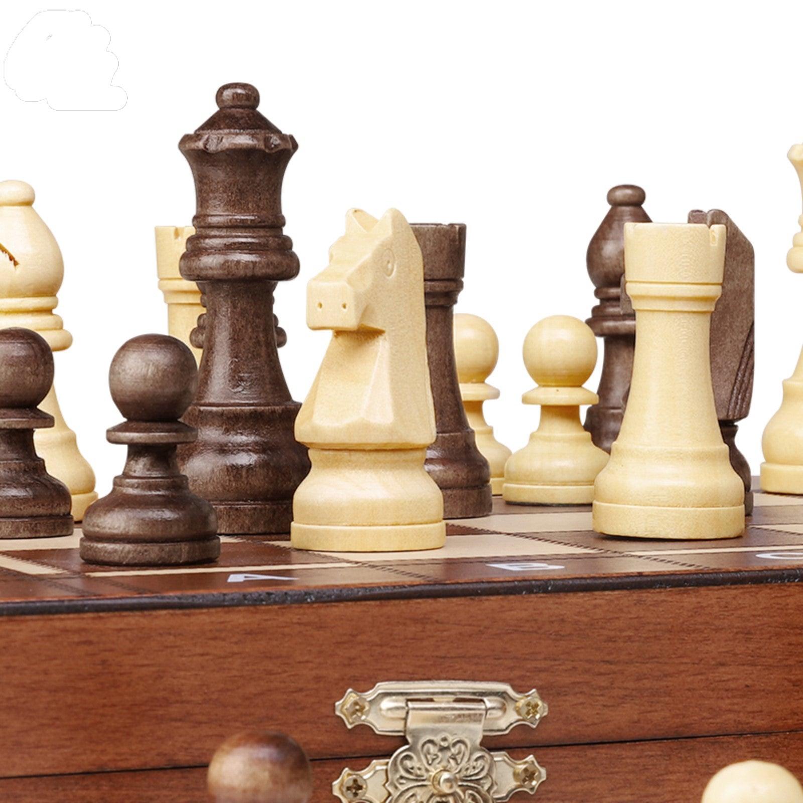 Thermoprint Lettering 43cm Large Beech Wooden Timber Oak Chess Set ...